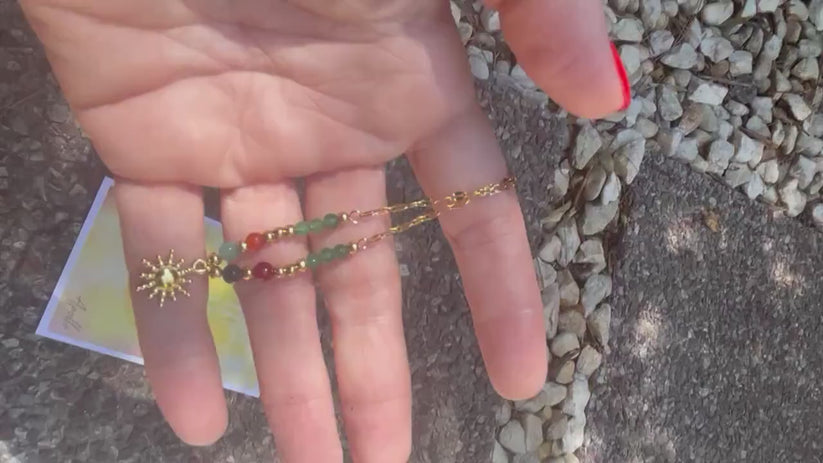 Apollo Necklace | Sun God Pendant with Natural Stones